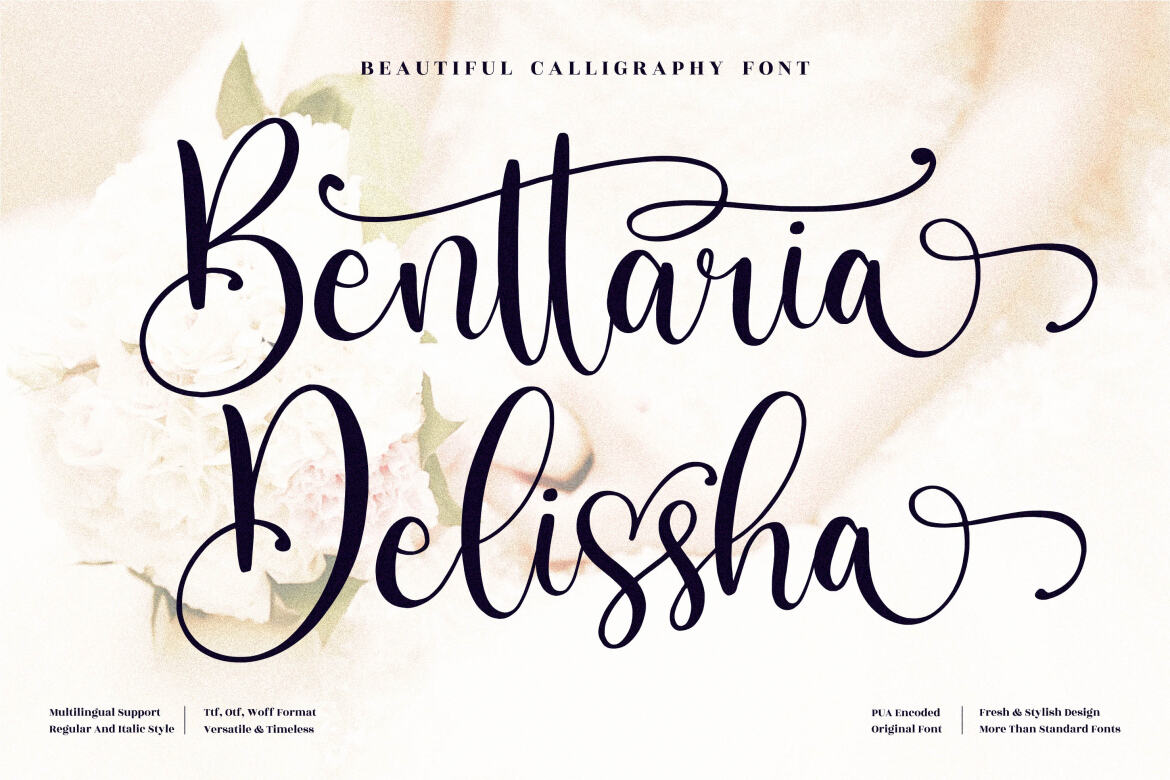Benttaria Delissha - Beautiful Script Font | Deeezy