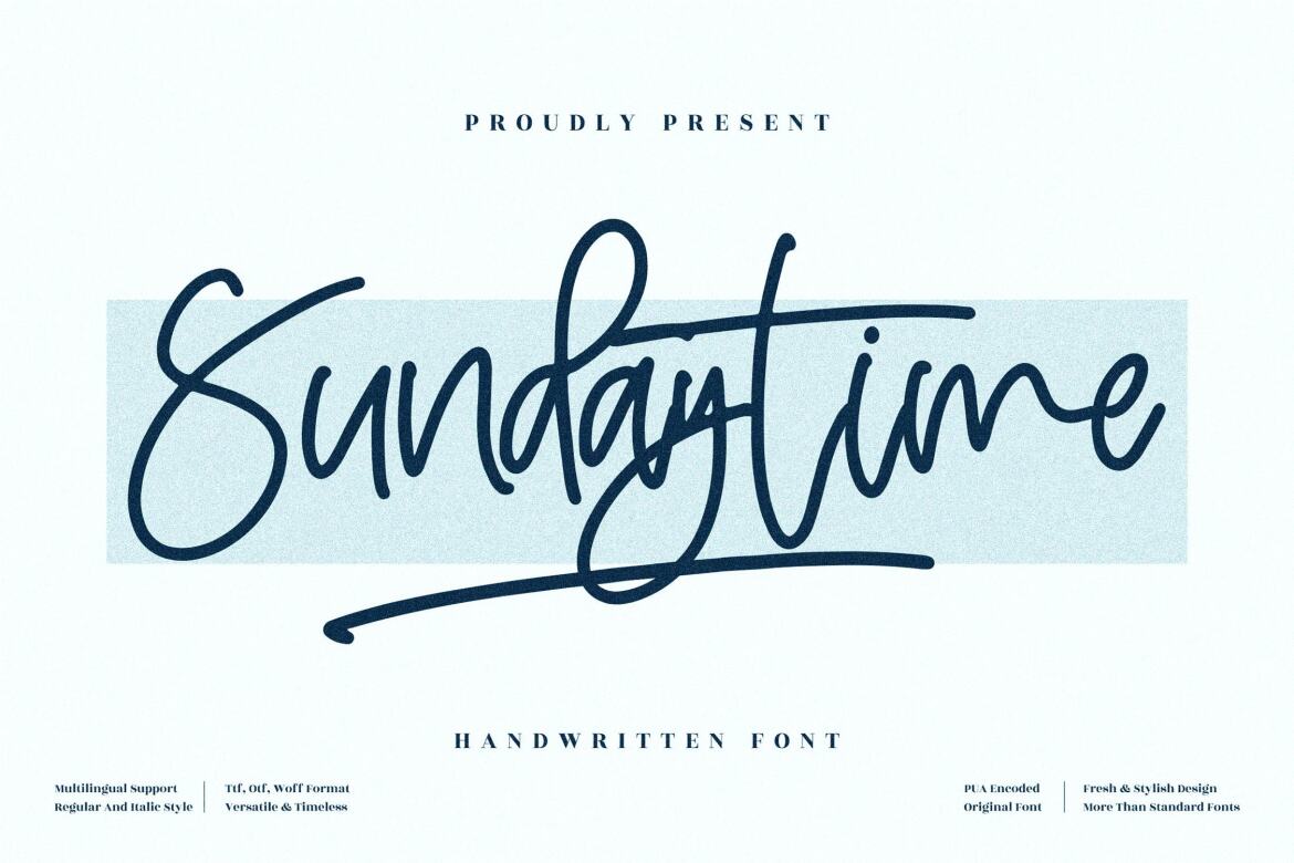 Sundaytime - Beautiful Handwritten Font | Deeezy