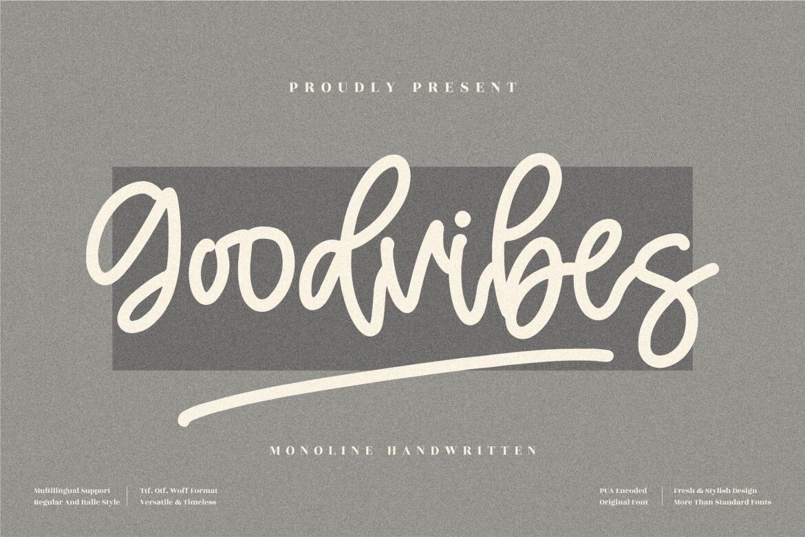 Goodvibes - Monoline Script Font | Deeezy