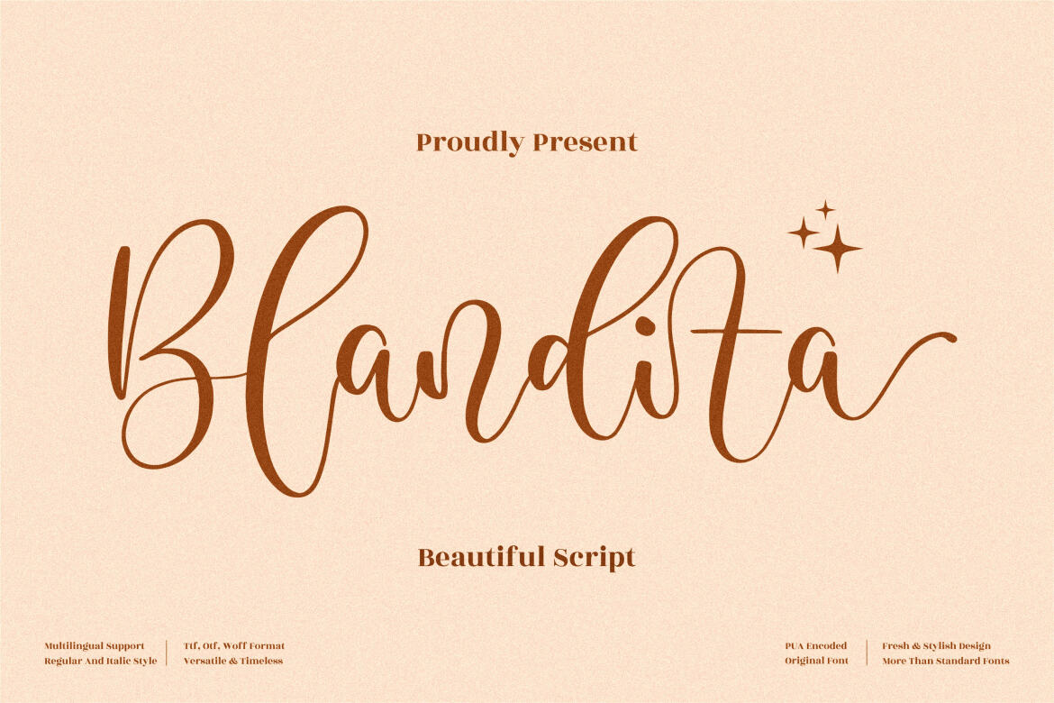 Blandita - Beautiful Script Font | Deeezy