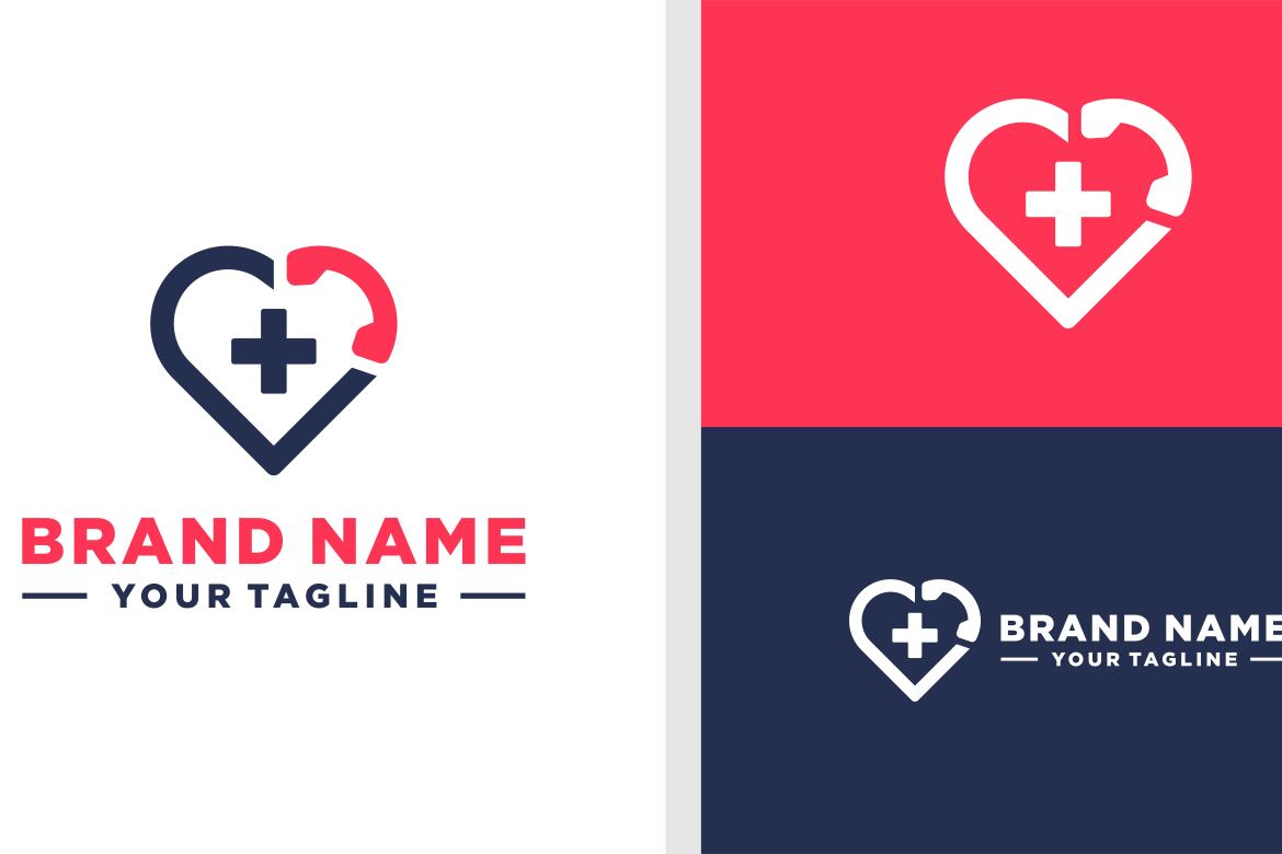 HEALTHCARE LOGO CALL NEGATIVE SPACE EDITABLE | Deeezy