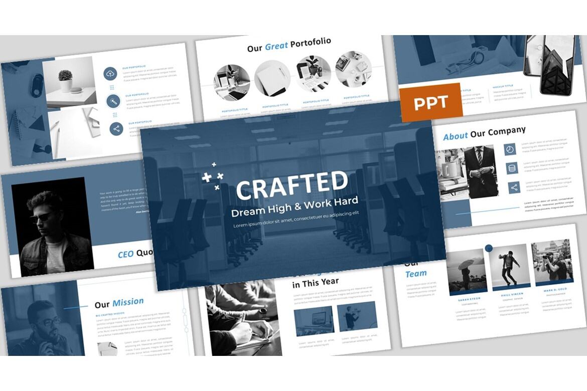 Crafted - Creative & Elegant Business PowerPoint Template | Deeezy