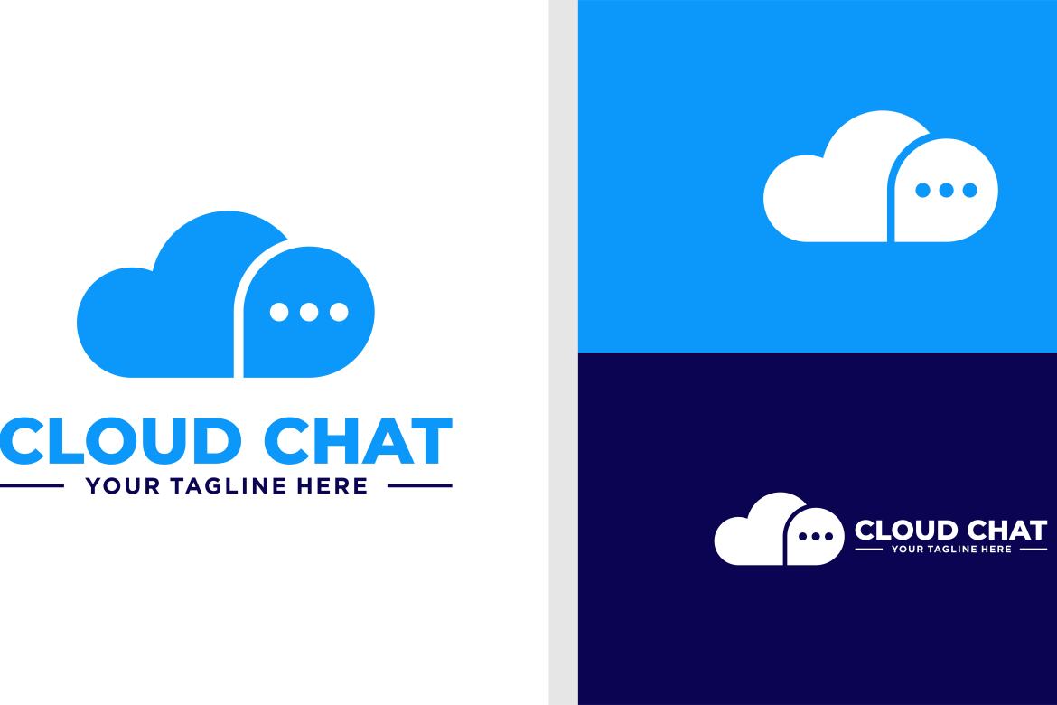 CLOUD LOGO CHAT NEGATIVE SPACE EDITABLE | Deeezy