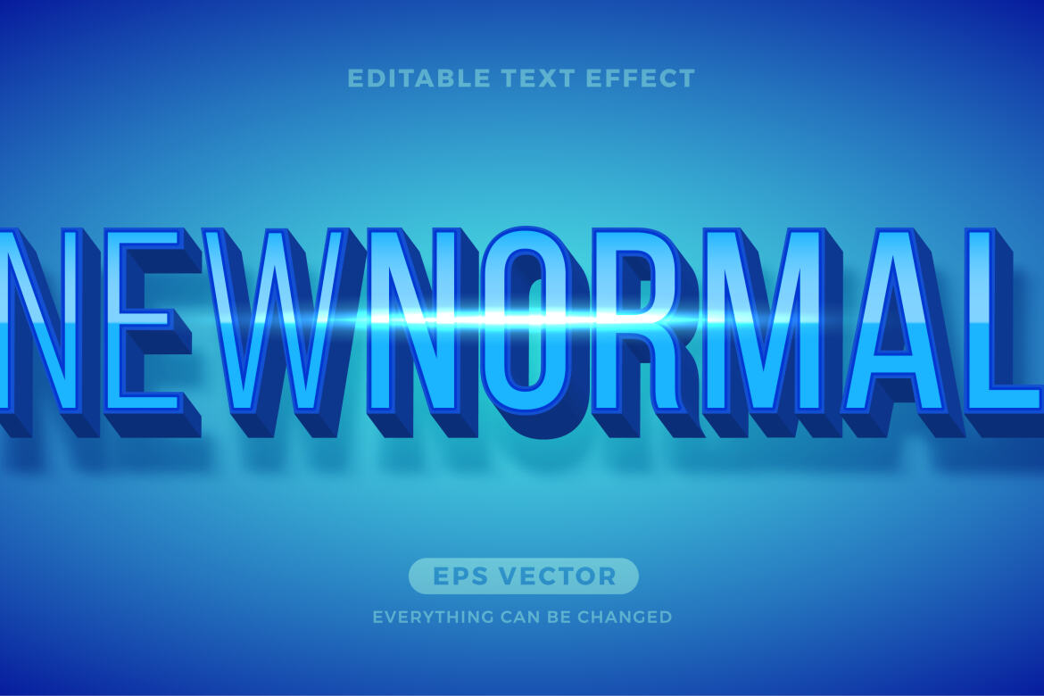 Blue Sky New Normal editable text effect vector template | Deeezy