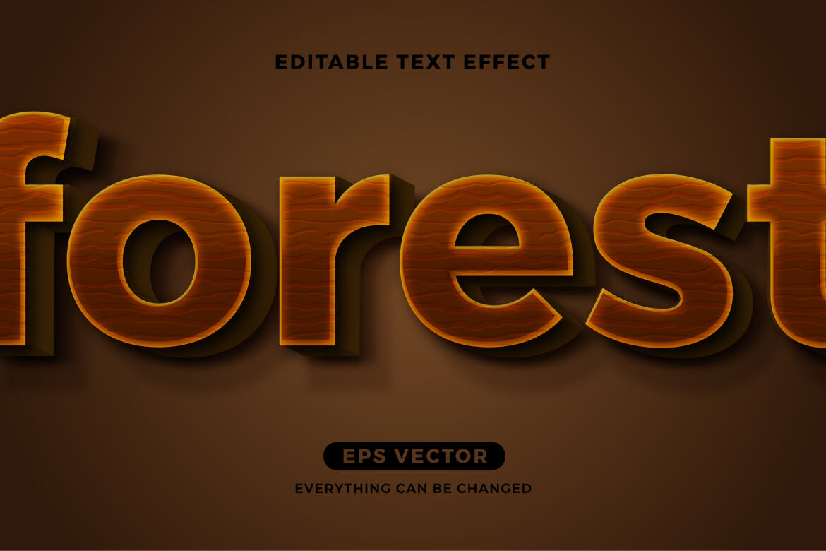 Forest Brown editable text effect vector template | Deeezy
