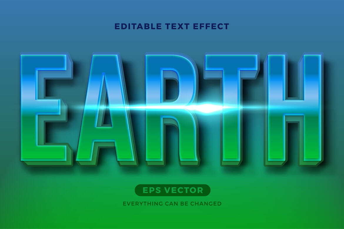 Earth Nature Green editable text effect vector template | Deeezy