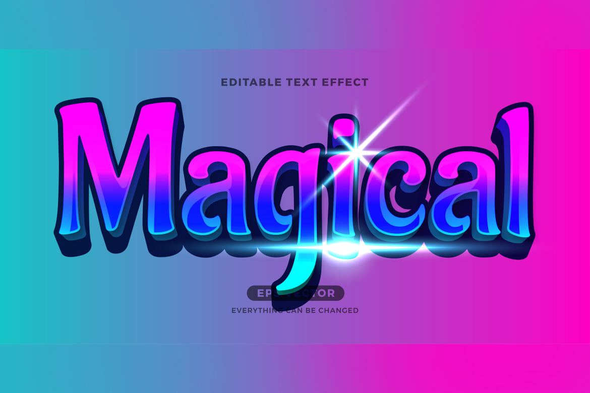 Magical editable text effect vector template | Deeezy