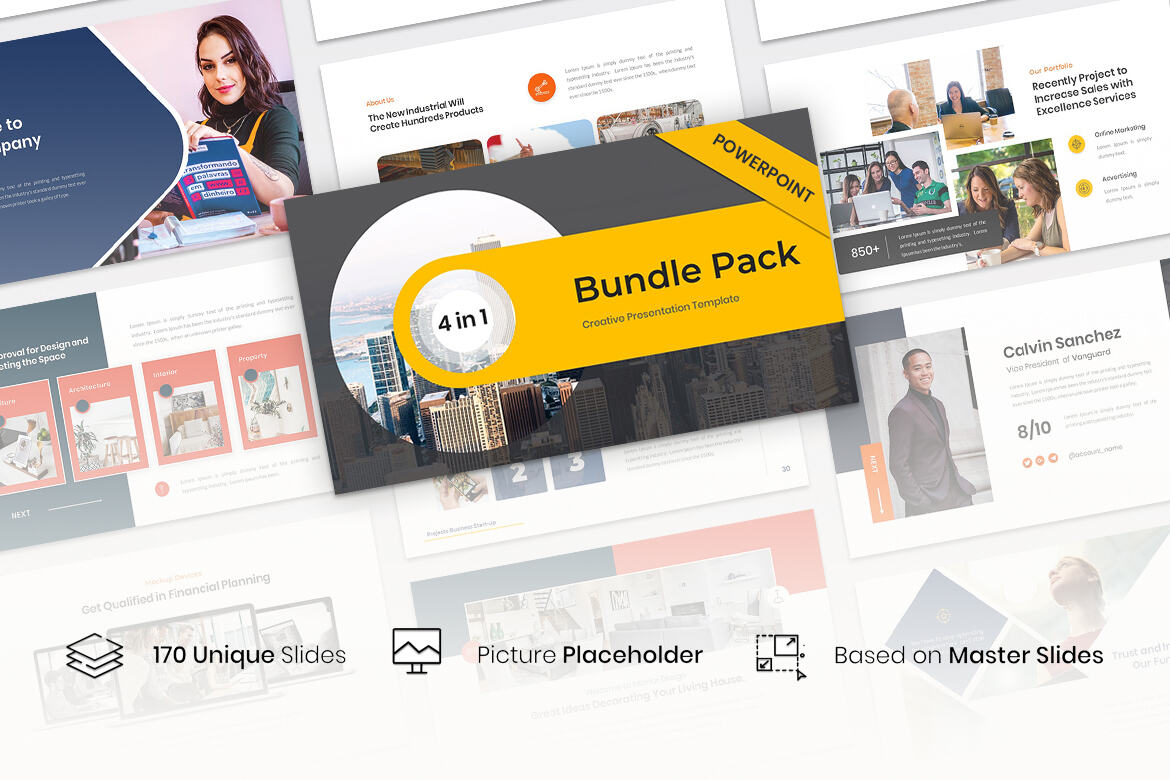4 in 1 Bundle: Business PowerPoint Templates | Deeezy