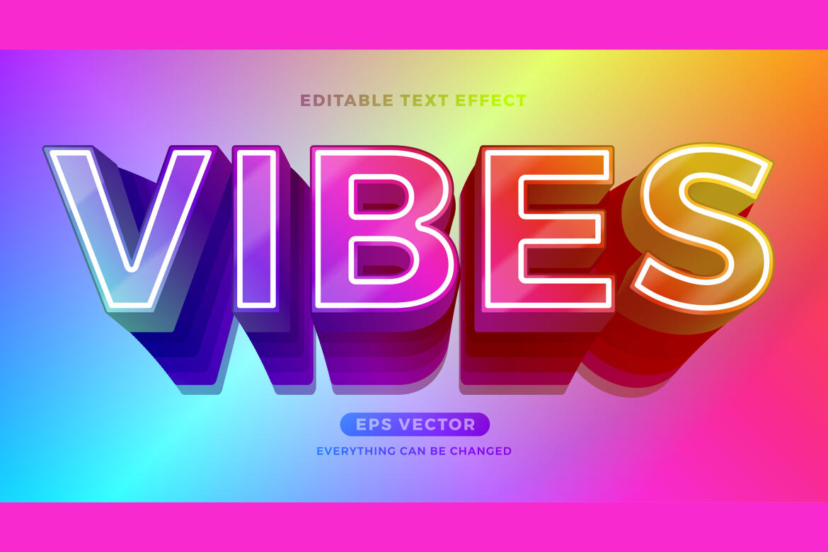 Vibes editable text effect style vector template | Deeezy
