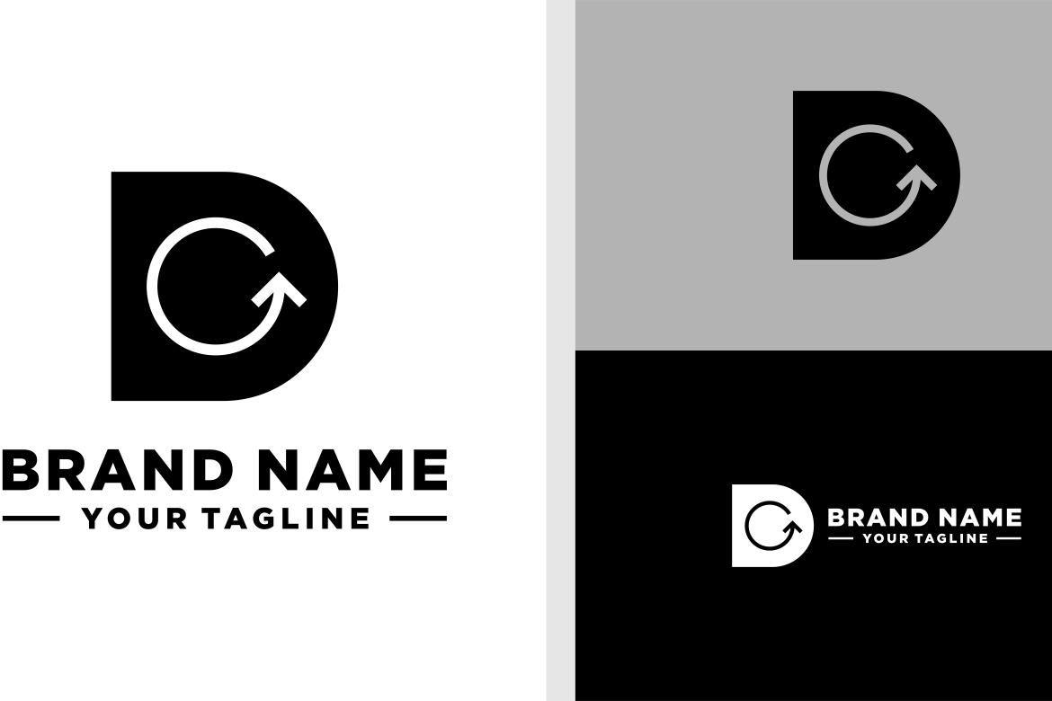 LETTER D LOGO ROUTINE NEGATIVE SPACE EDITABLE | Deeezy