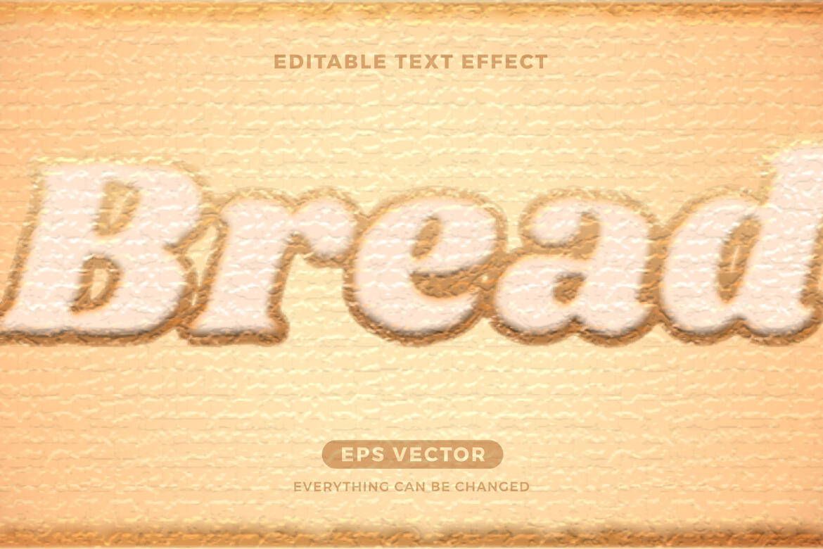 Bread editable text effect style vector | Deeezy