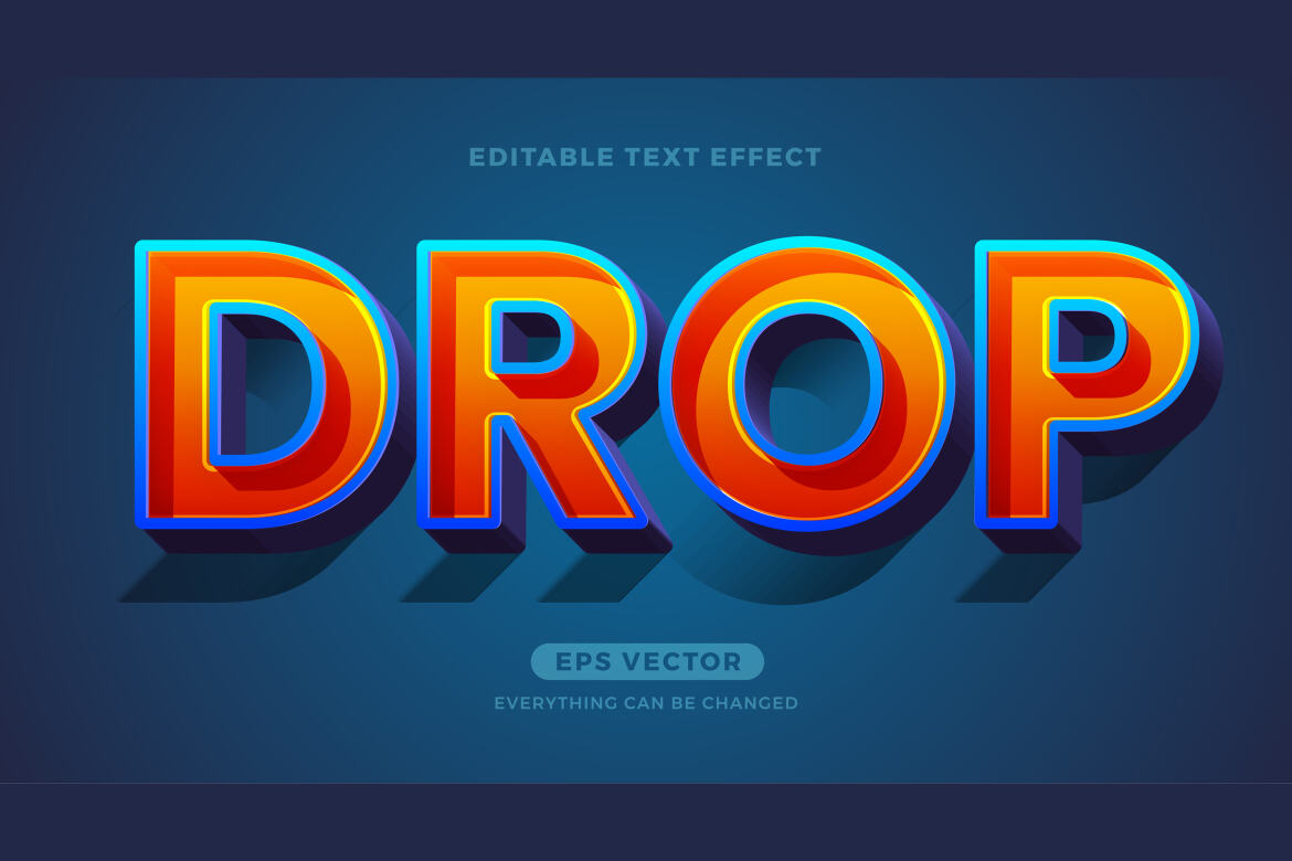 Drop editable text effect style vector | Deeezy