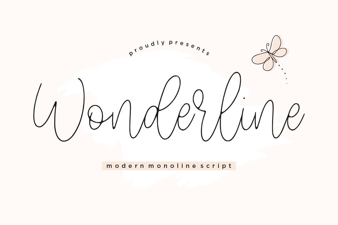 Wonderline Modern Monoline Script Font | Deeezy
