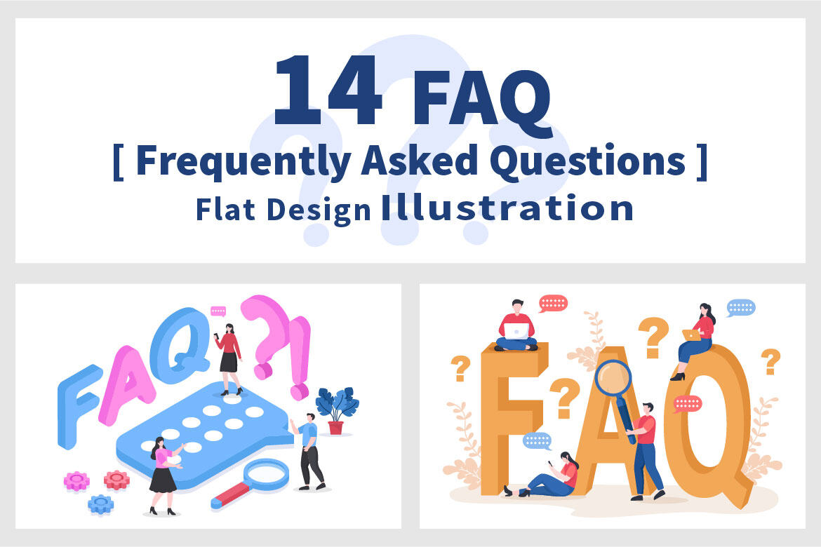 14 FAQ or Frequently Asked Questions Illustration | Deeezy