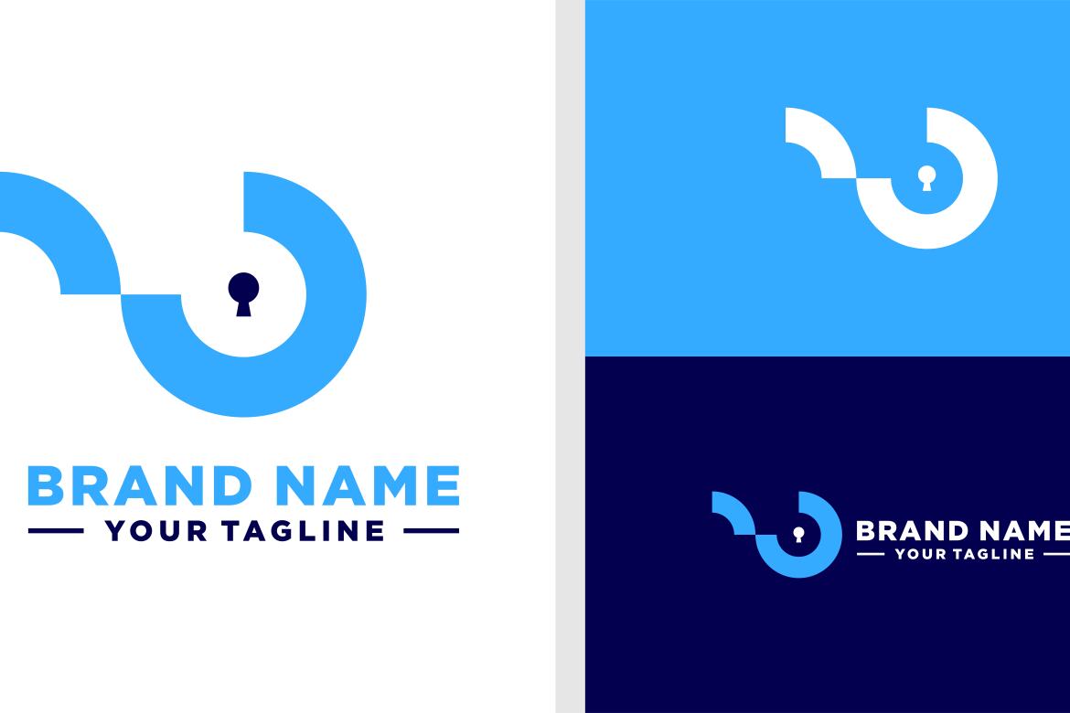 LETTER O LOGO OPEN LOCK NEGATIVE SPACE EDITABLE | Deeezy