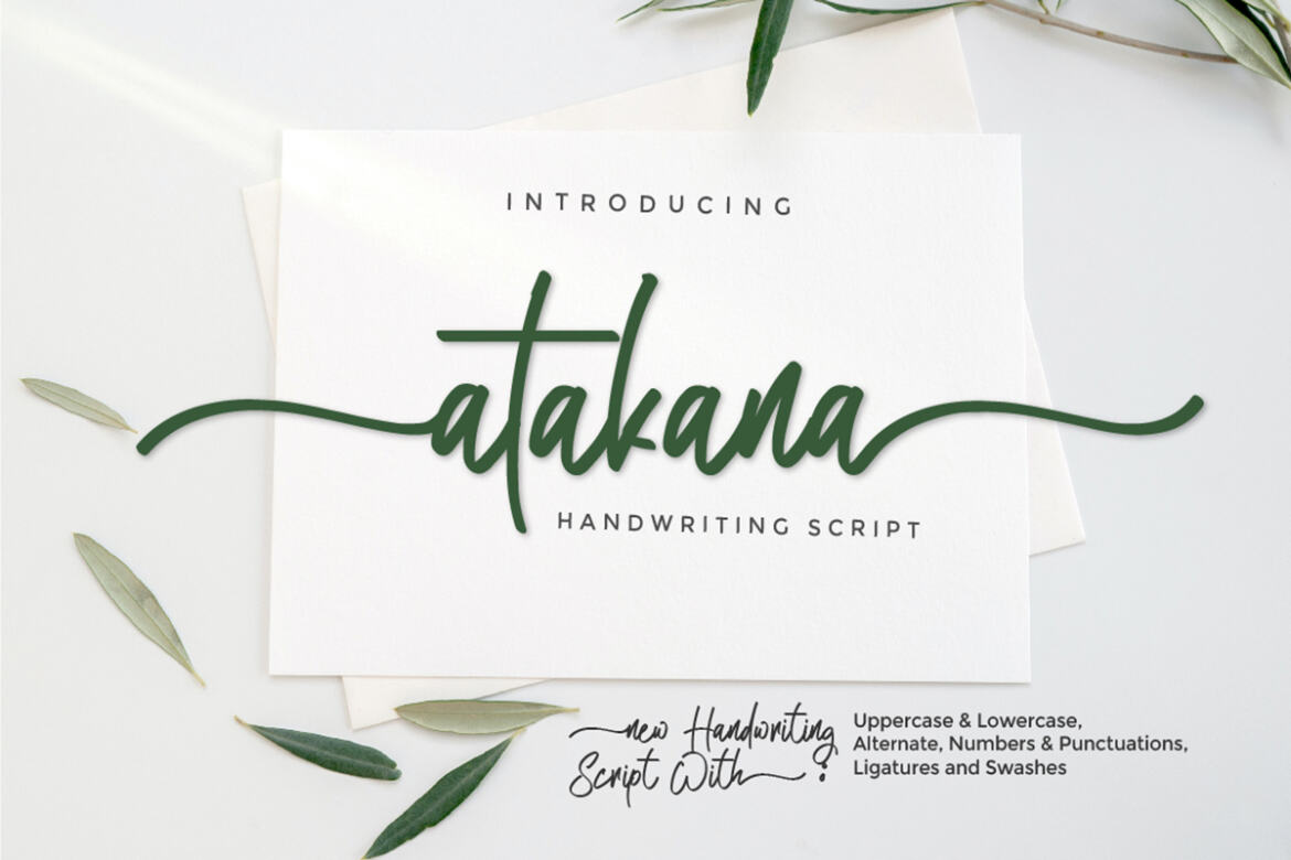 Atakana Handwriting Font Script | Deeezy