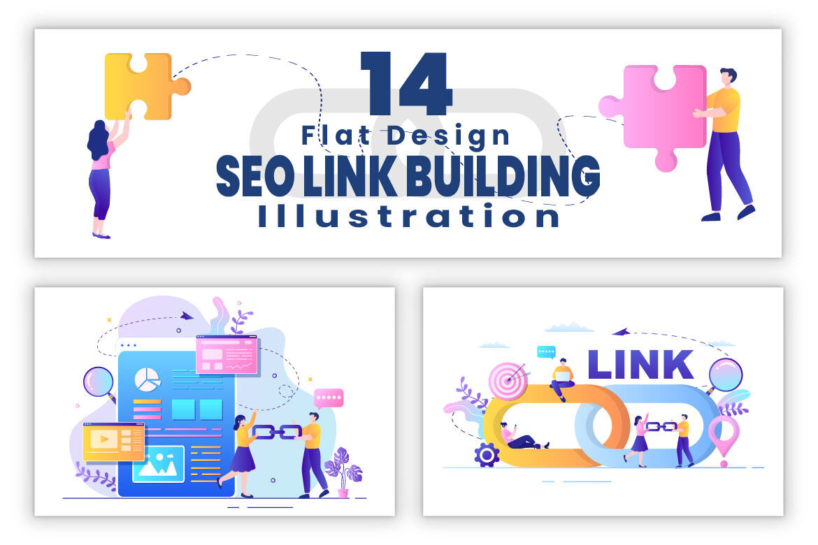 14 SEO Optimization Link Building Illustration | Deeezy