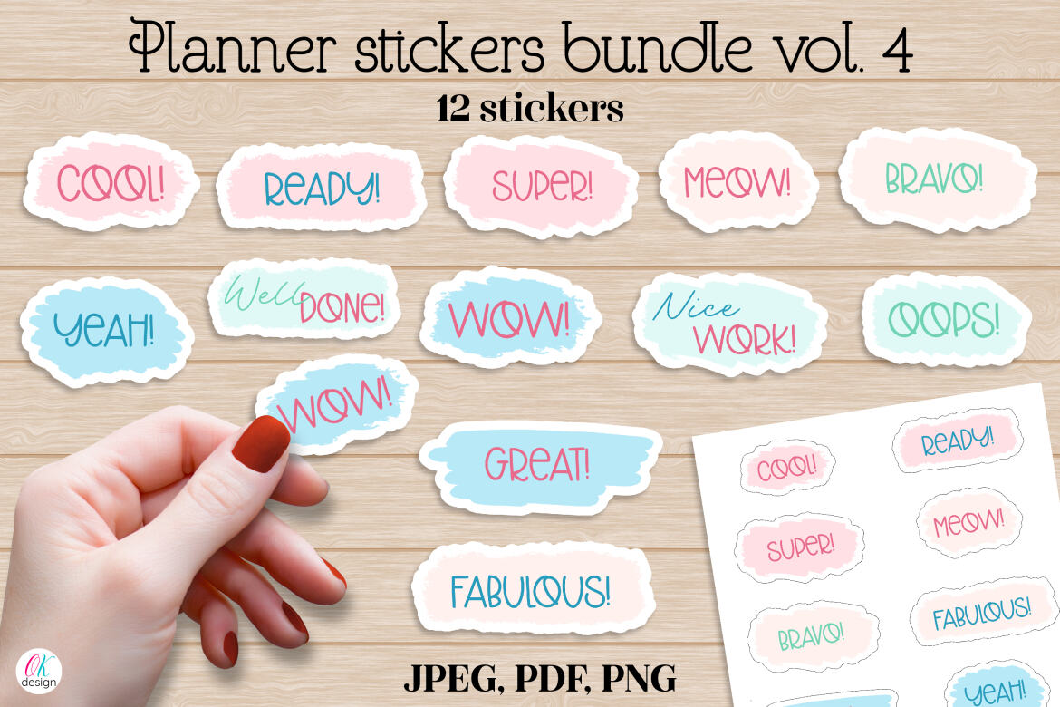 Planner stickers bundle vol. 4. Bullet Journal Stickers. Printable ...