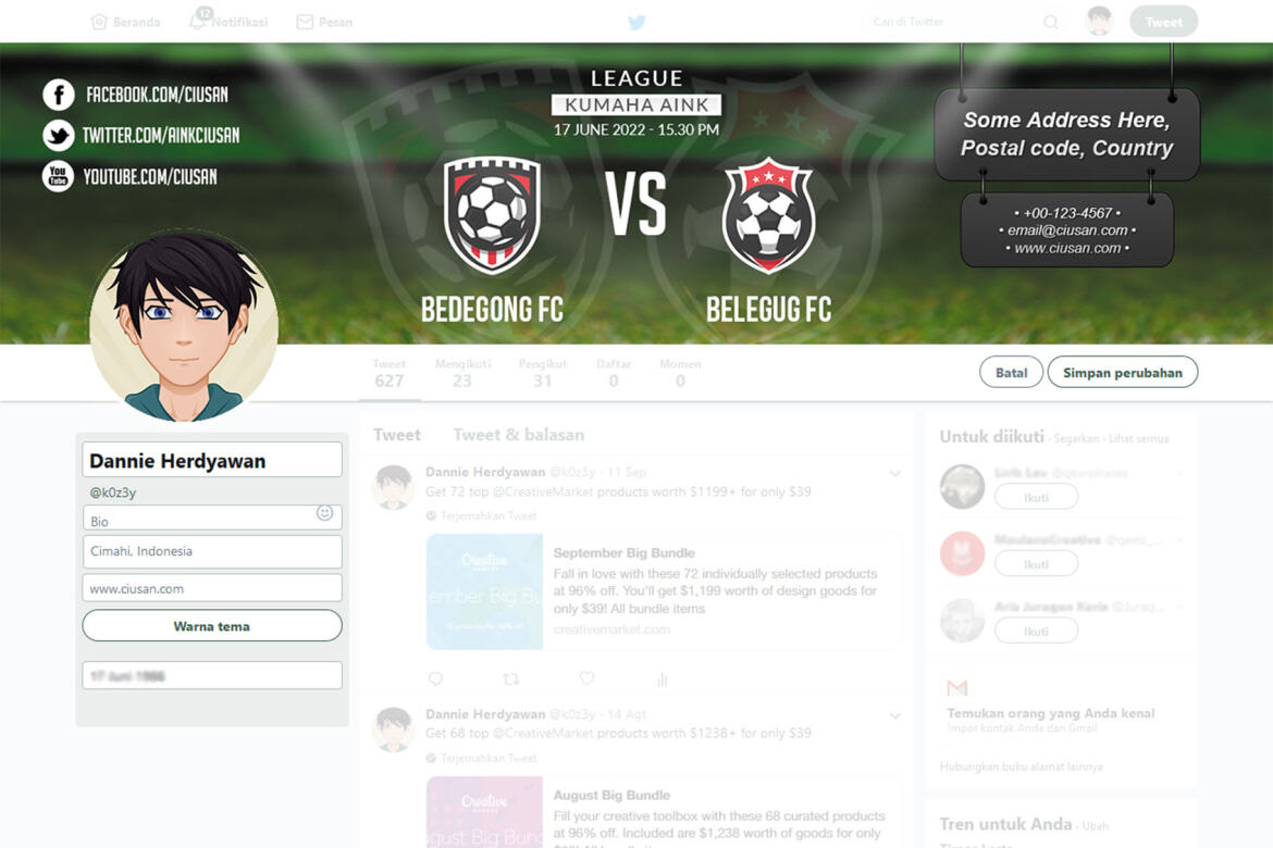 Soccer Match – Twitter Header | Deeezy