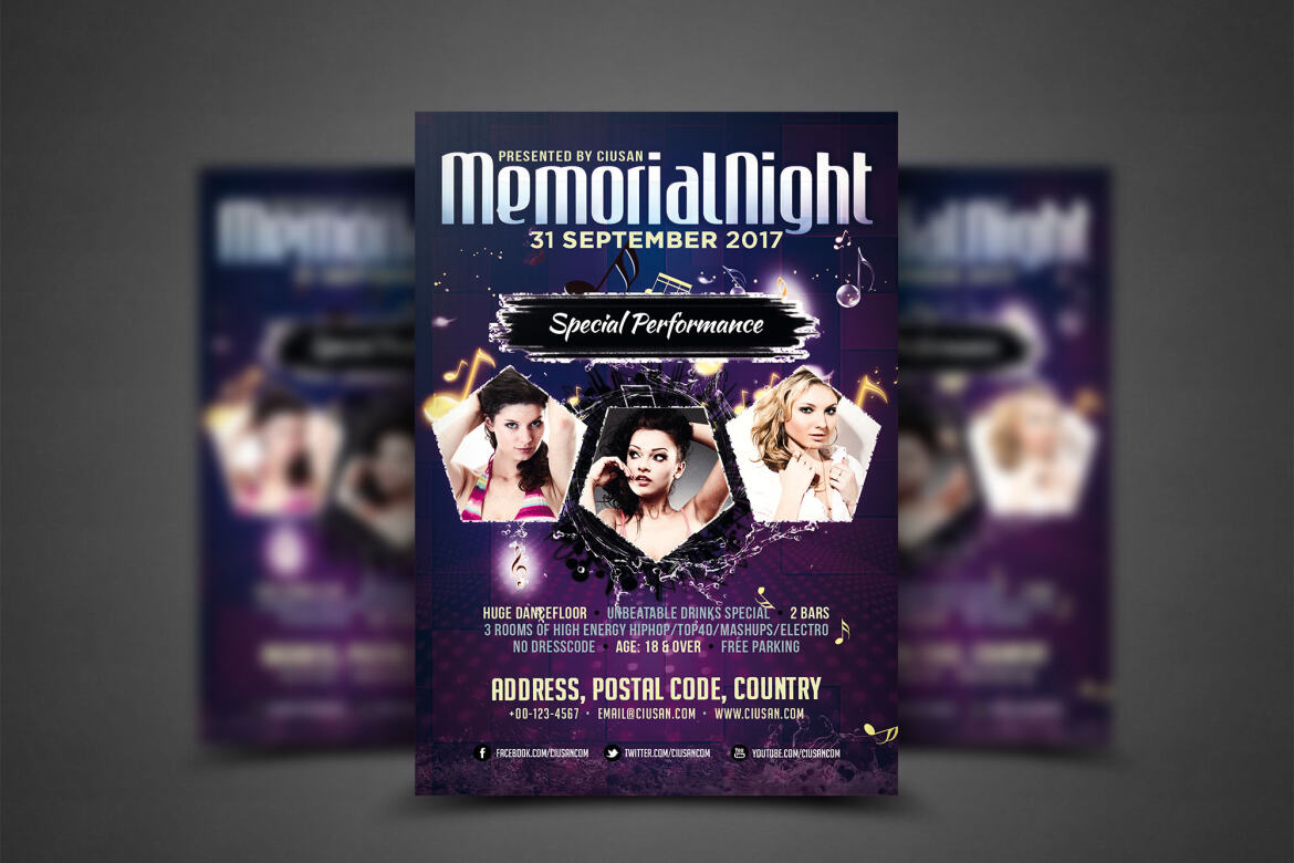 Memorial Night Flyer Template | Deeezy