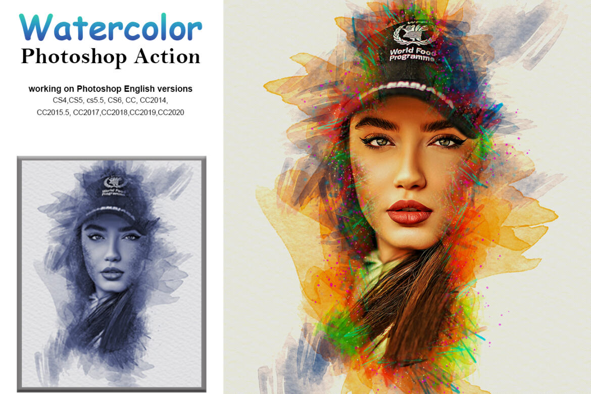 Watercolor Photoshop Action | Deeezy