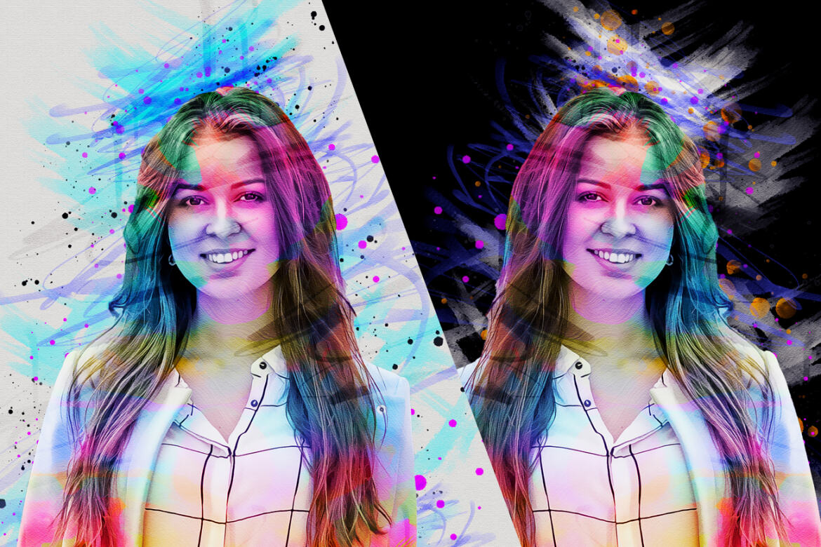 Portrait Watercolor Photoshop Action | Deeezy