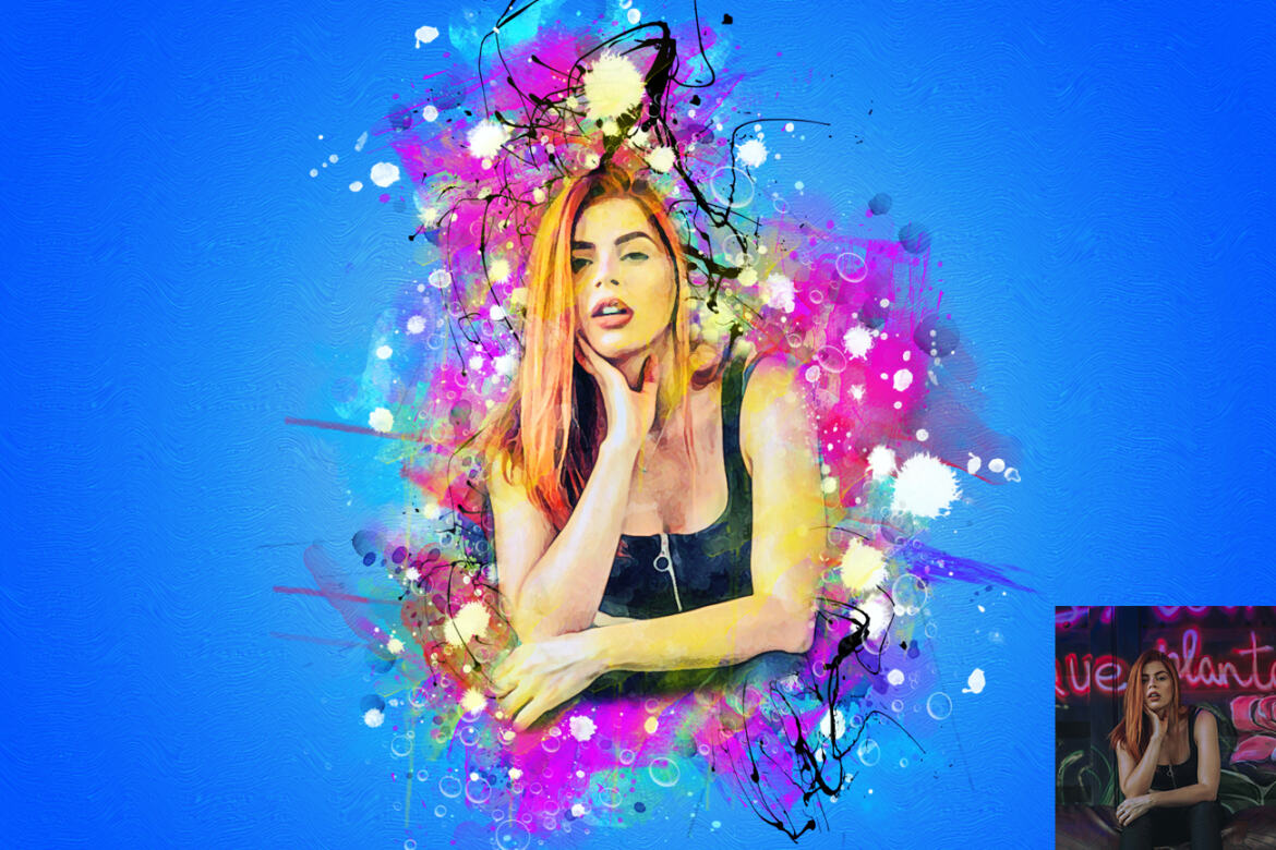 Pure Watercolor Art Photoshop Action | Deeezy