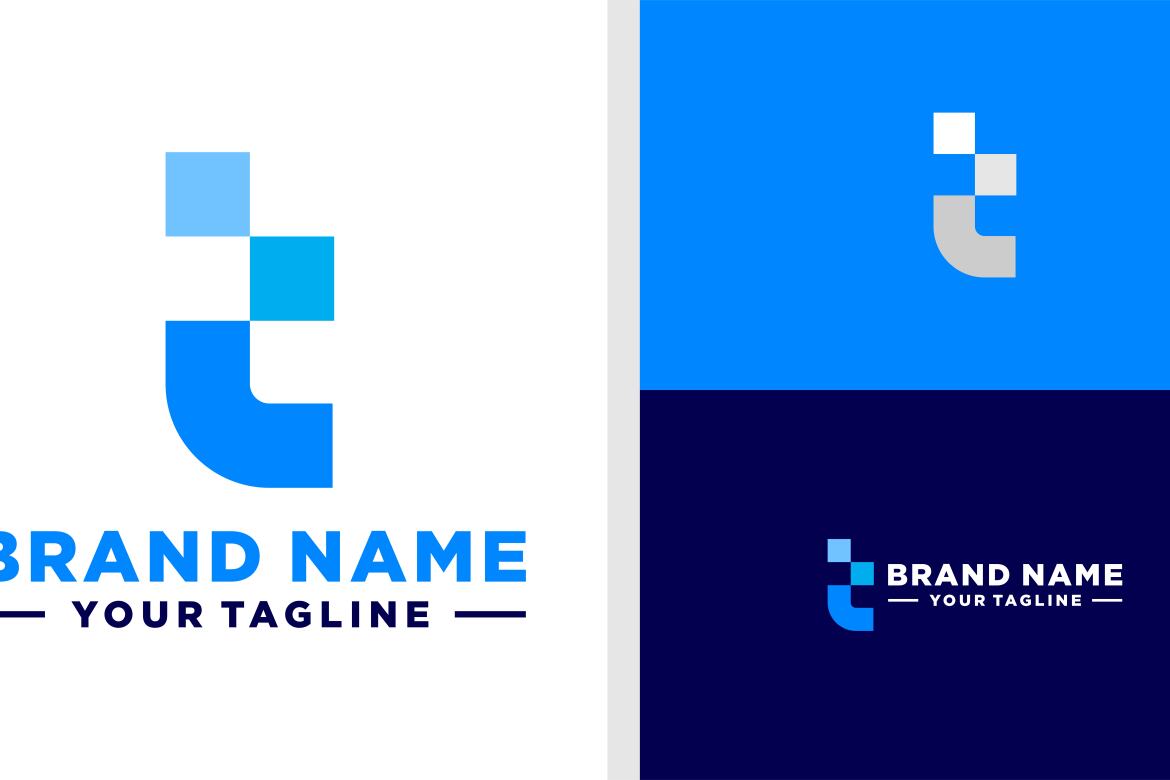 LETTER T LOGO MONOGRAM DIGITAL PIXEL EDITABLE | Deeezy