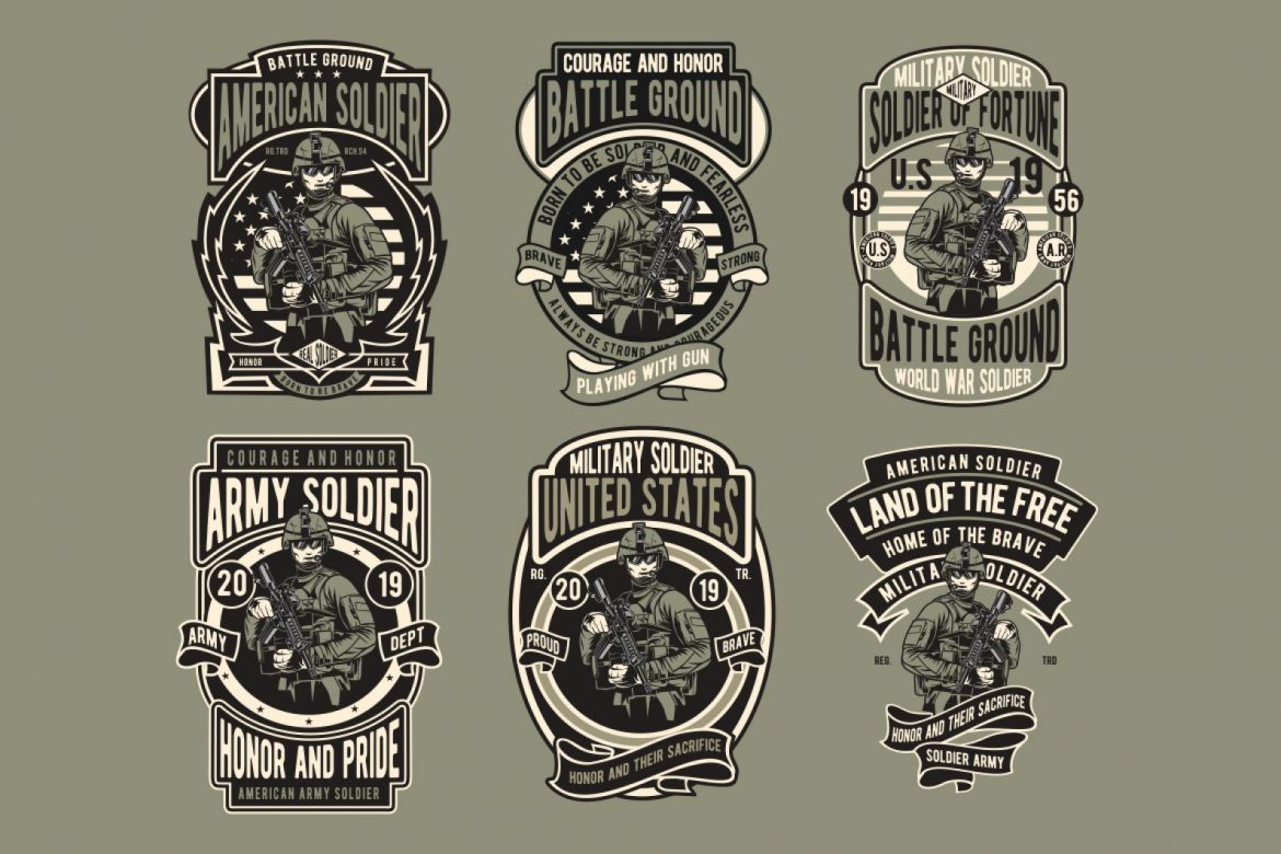 6 Army Badge Design Set | Deeezy