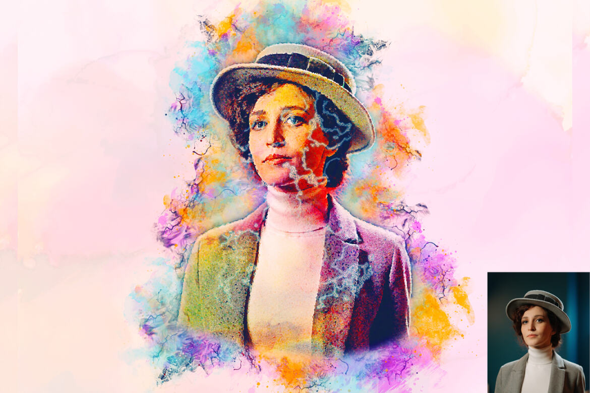 Watercolor Hand Paint Photoshop Action | Deeezy