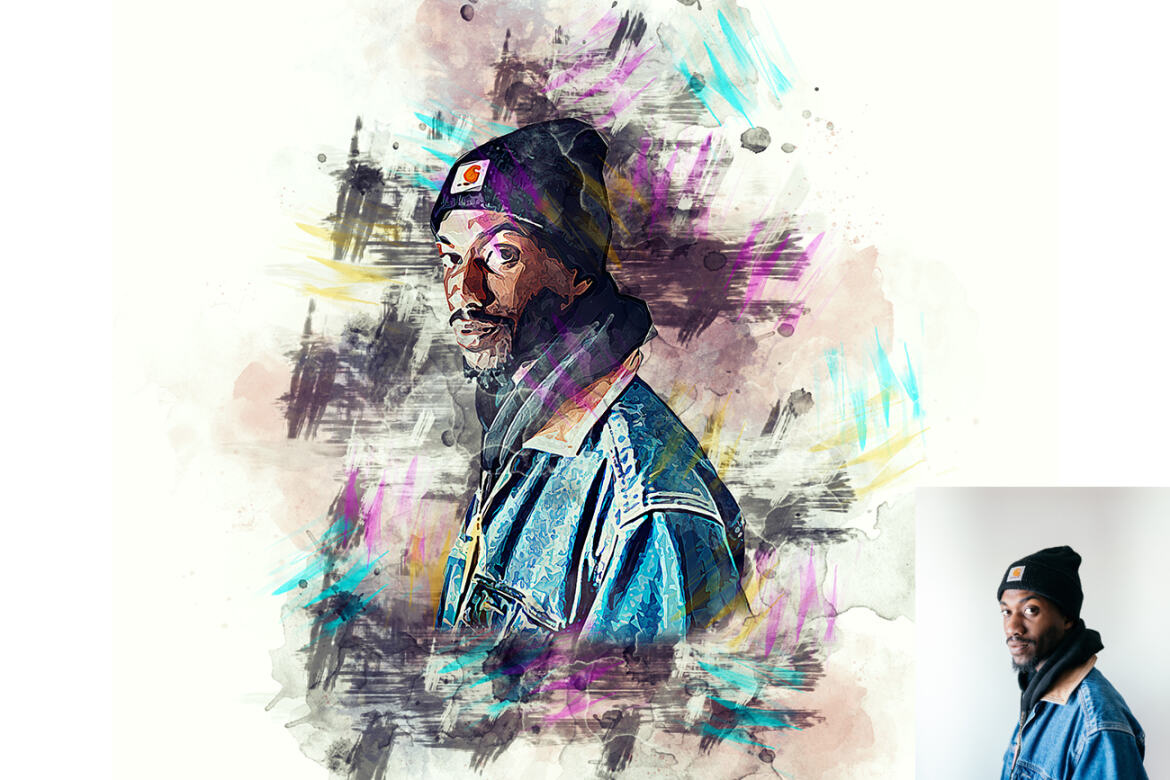 Watercolor Photoshop Action V-3 | Deeezy