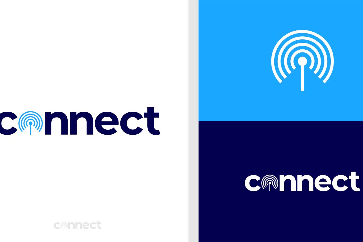 CONNECT LOGO WORDMARK SIGNAL NEGATIVE SPACE EDITABLE | Deeezy