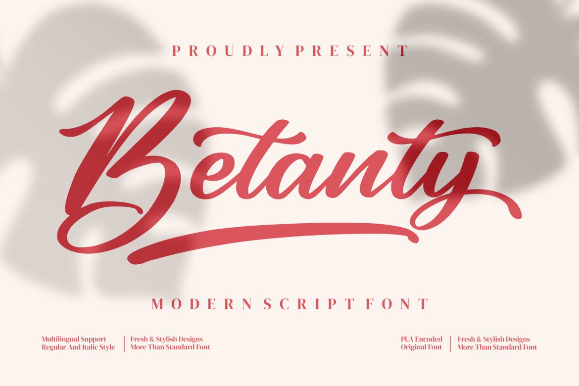 Betanty - Modern Script Font | Deeezy