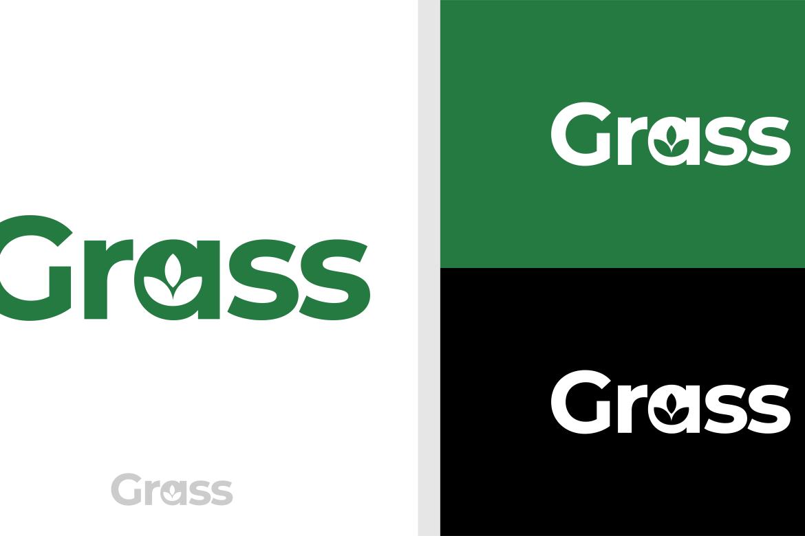 GRASS LOGO WORDMARK LEAF NEGATIVE SPACE EDITABLE | Deeezy