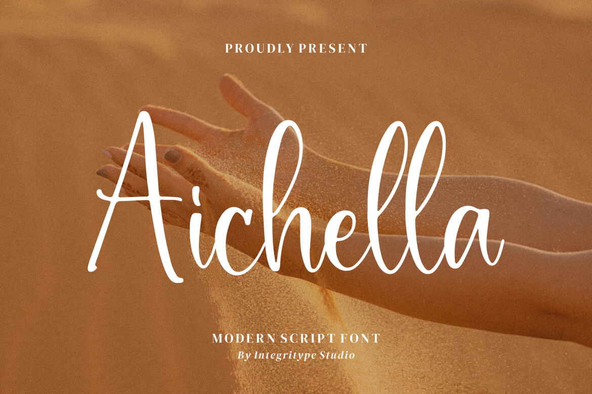 Aichella - Modern Script Font | Deeezy