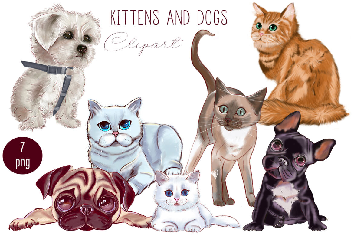 Dog and cat clipart set, Animal png | Deeezy