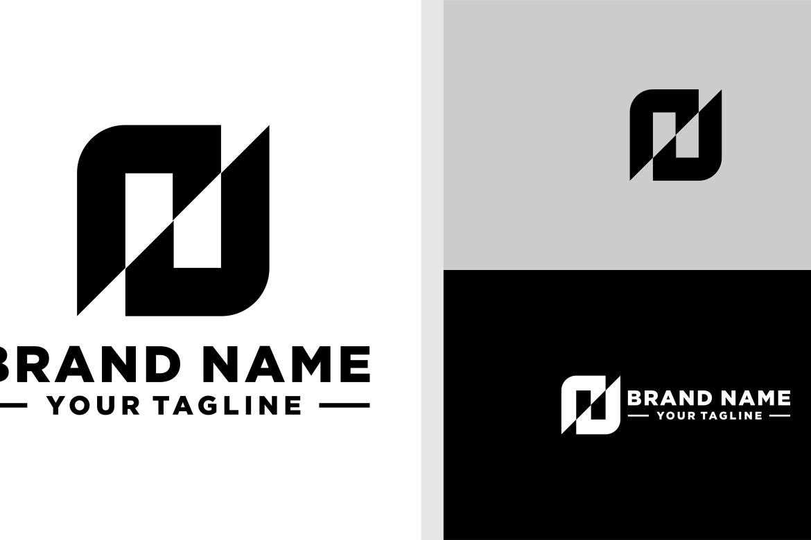 LETTER N LOGO MONOGRAM NEGATIVE SPACE EDITABLE | Deeezy