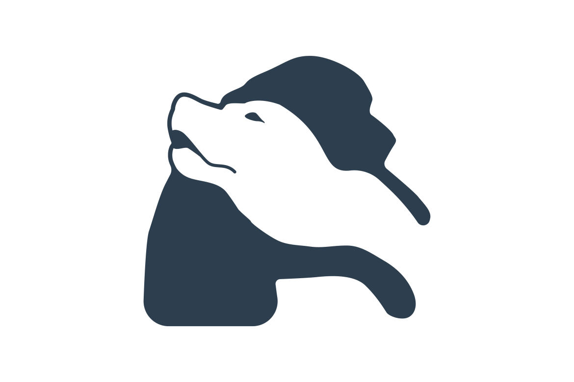 a hug dog brother illustration animal care icon vector logo template ...