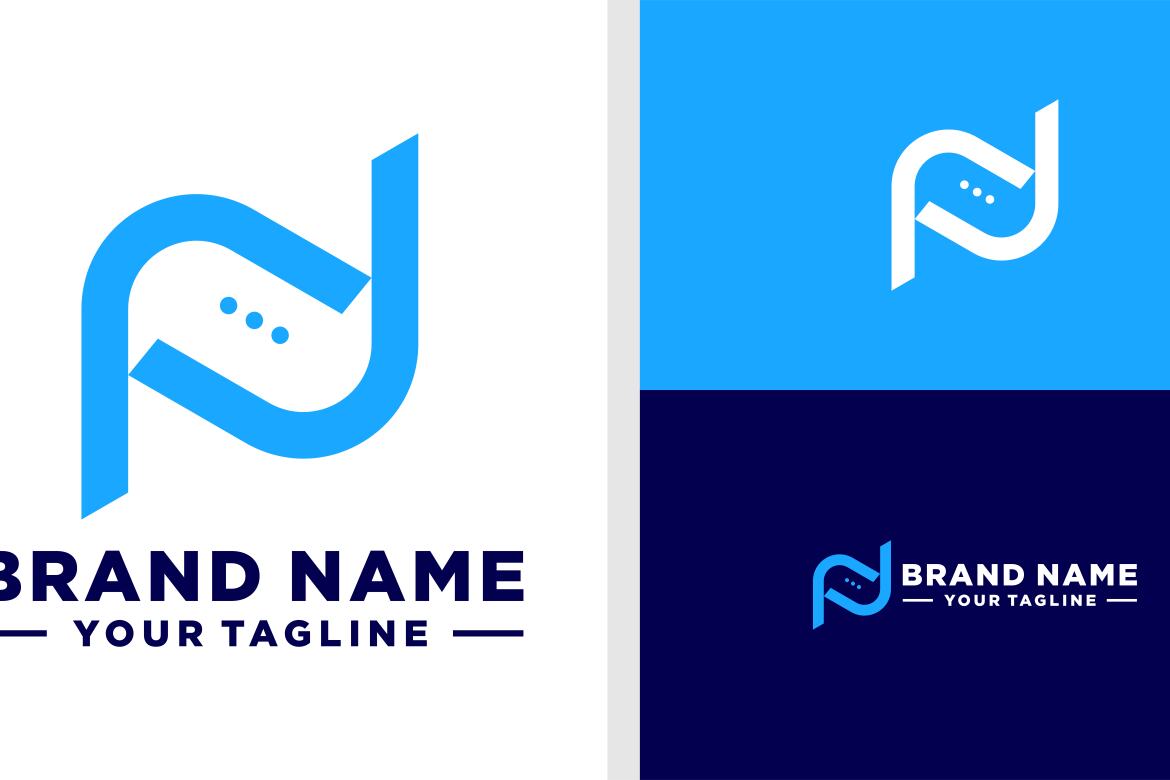 LETTER N LOGO BUBBLE CHAT NEGATIVE SPACE EDITABLE | Deeezy