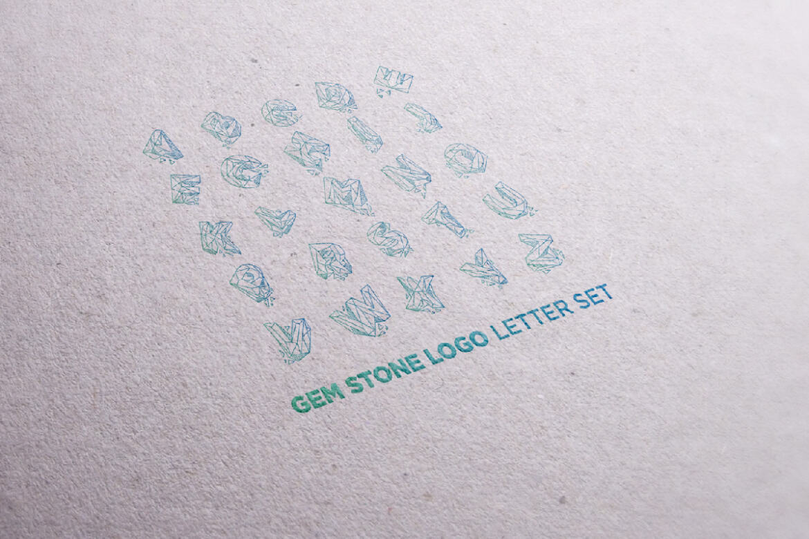 Gem stone logo letter set design vector template | Deeezy