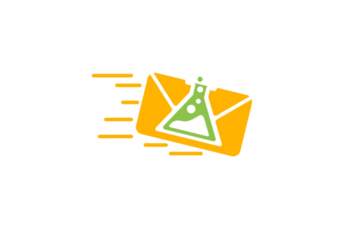 sending message laboratory experiment concept icon logo template vector ...