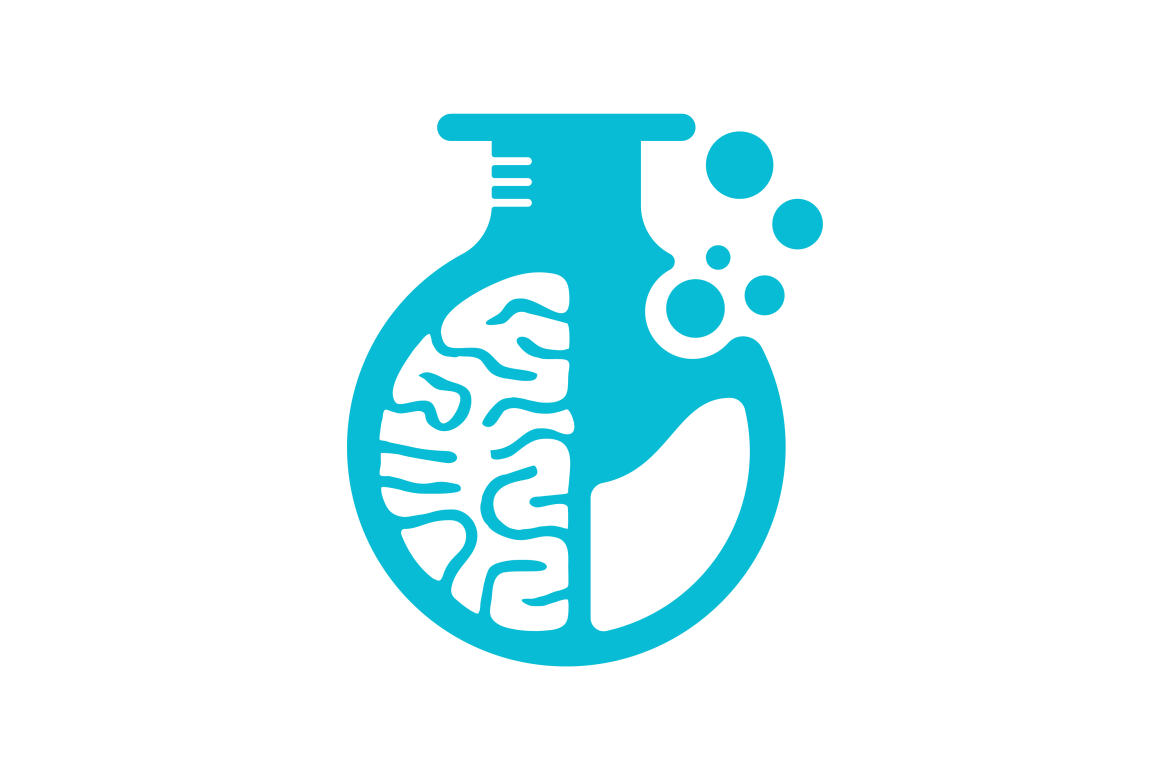 Brain laboratory science logo design template vector | Deeezy