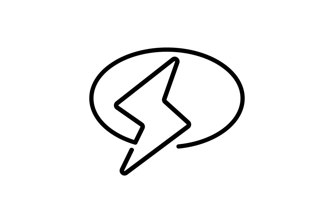 Flash electrical chat icon design vector logo template | Deeezy