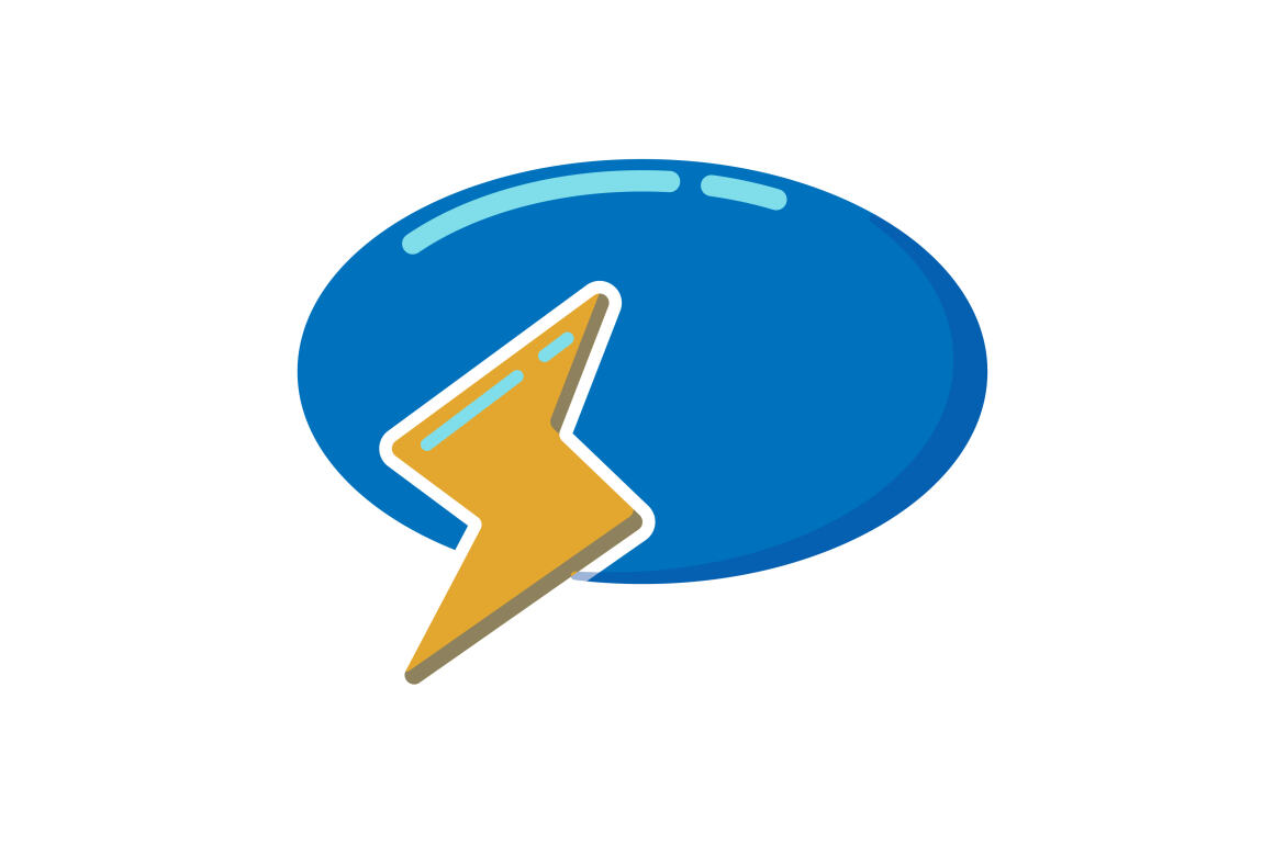 Flash electrical chat icon design vector logo template | Deeezy