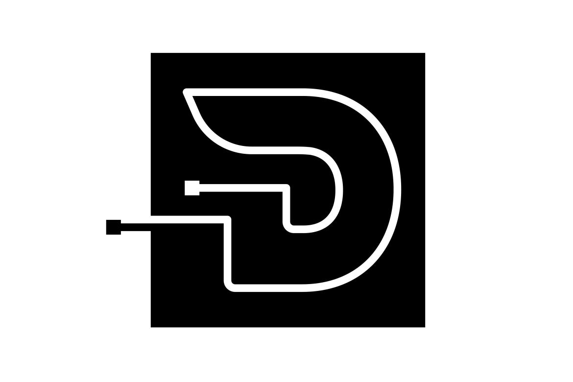 Initial D technology icon design vector logo illustration | Deeezy