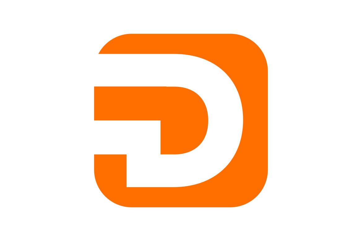 Letter D negative space logo design template vector | Deeezy