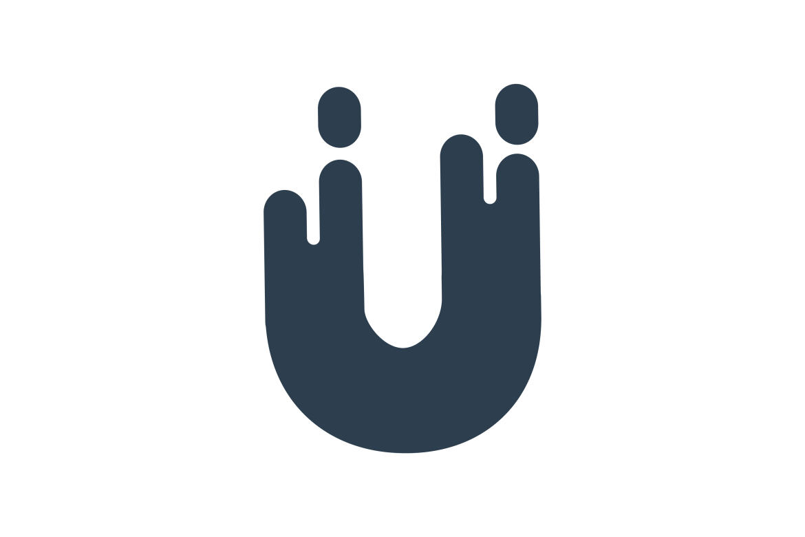 Dots letter U logo design vector illustration template | Deeezy