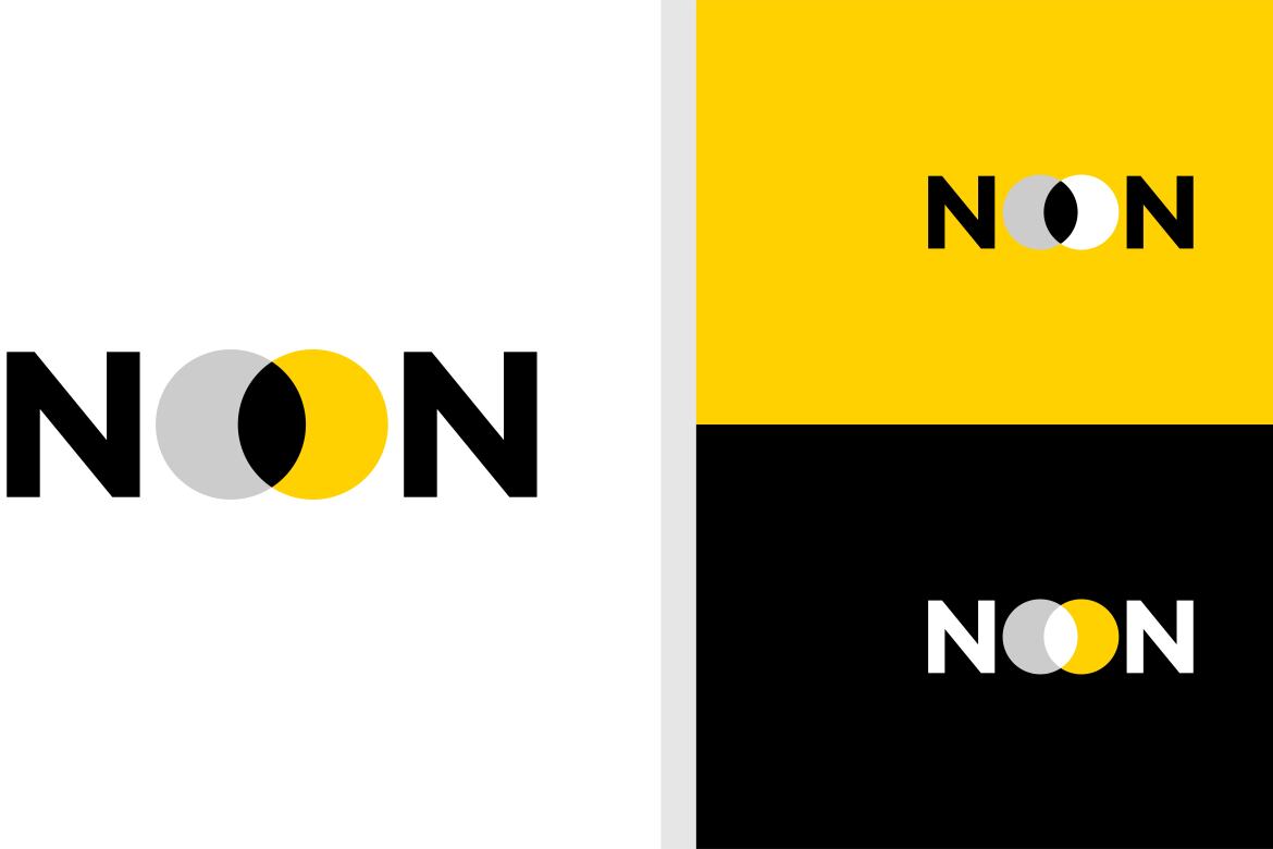 NOON LOGO SUN NEGATIVE SPACE WORDMARK EDITABLE | Deeezy