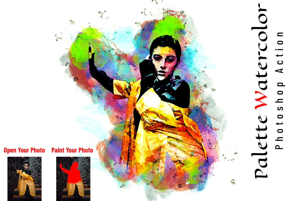Palette Watercolor Photoshop Action | Deeezy