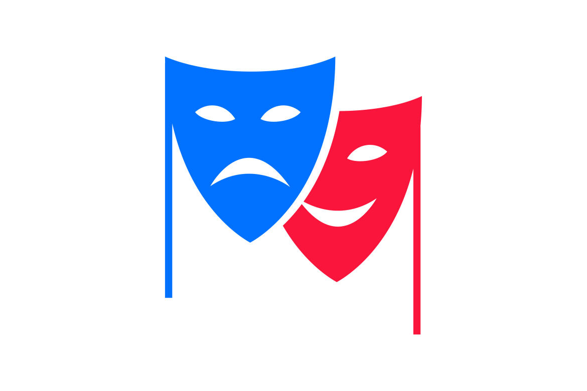 Theater mask actor logo design vector isolated | Deeezy
